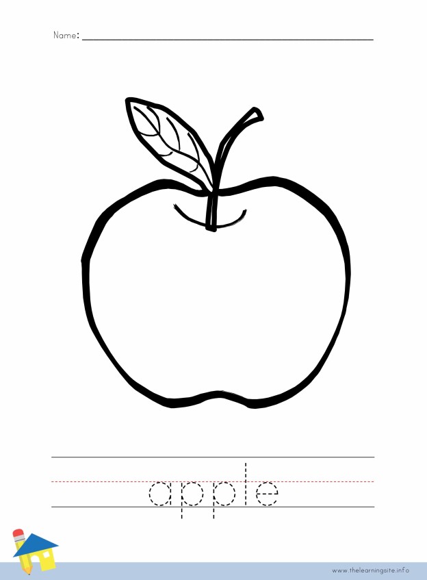 Apple Coloring Worksheet – The Learning Site