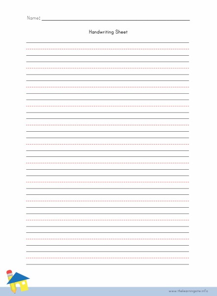 Handwriting Sheet – 12 Lines with Title – The Learning Site