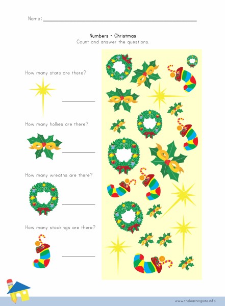 Christmas Number Worksheets – The Learning Site