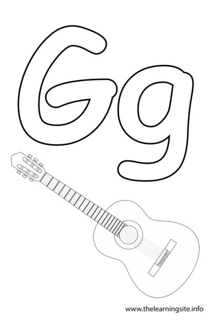 Letter G Flashcard – Guitar – The Learning Site