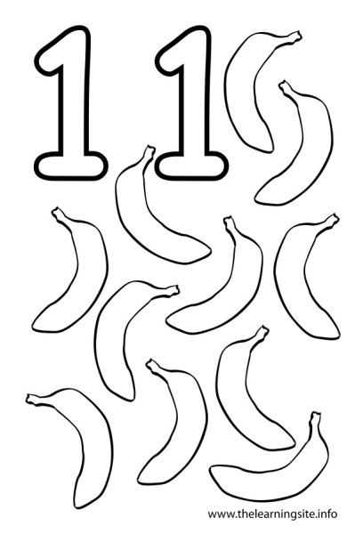 Number Eleven Flashcard – 11 Bananas – The Learning Site
