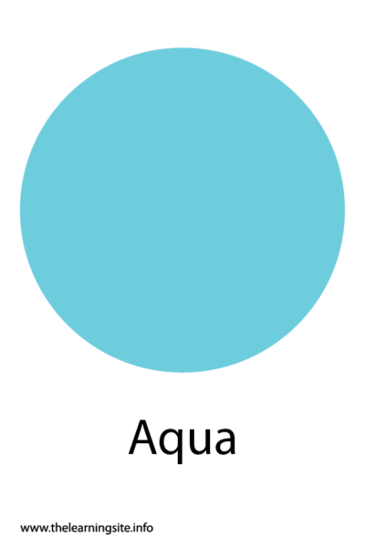 Aqua Color Flashcard – The Learning Site